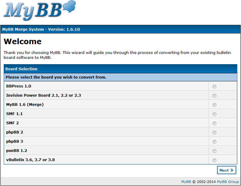 MyBBのインストール | admin note